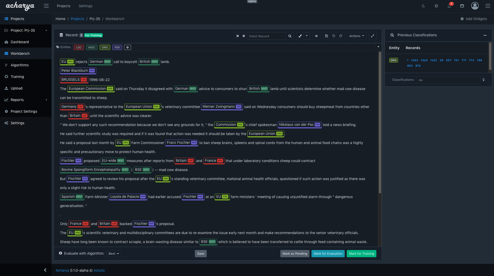 CleanML: A Data Centric MLOps suite for Named Entity Recognition